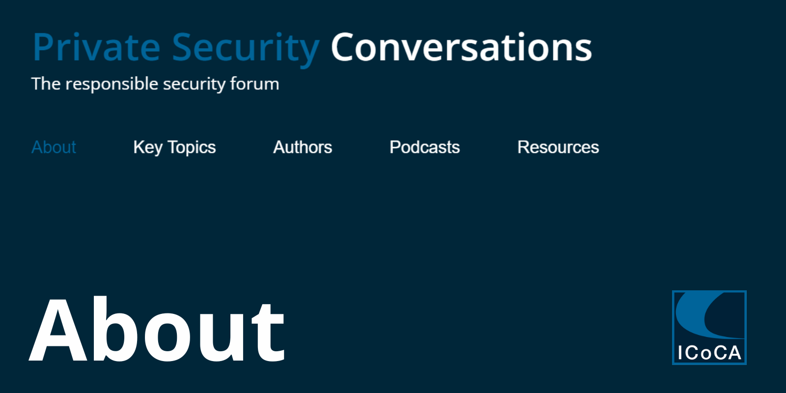About - ICoCA Blog - Private Security Conversations